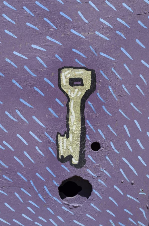 True Lock and Painted Key Over it Stock Image - Image of concept ...