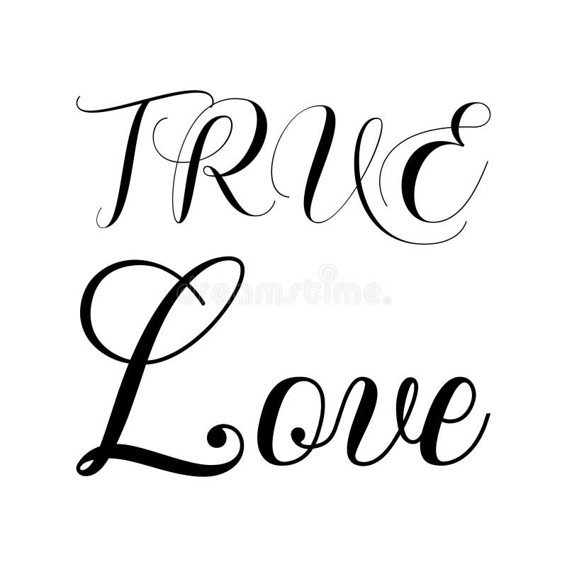 True Love Black Letter Quote Stock Vector - Illustration of love ...