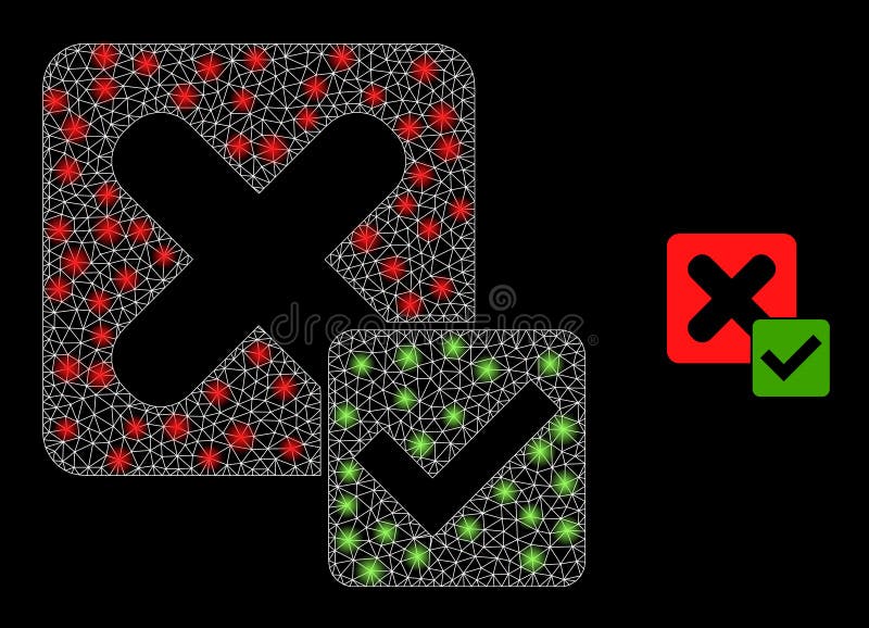 True Negative Icon - Wire Frame Mesh with Glare Spots Stock Vector ...