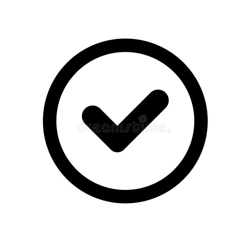 The True Sign Inside Circle. Isolated Vector Illustration Stock Vector ...