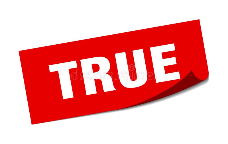 True sticker. stock vector. Illustration of square, banner - 153653797