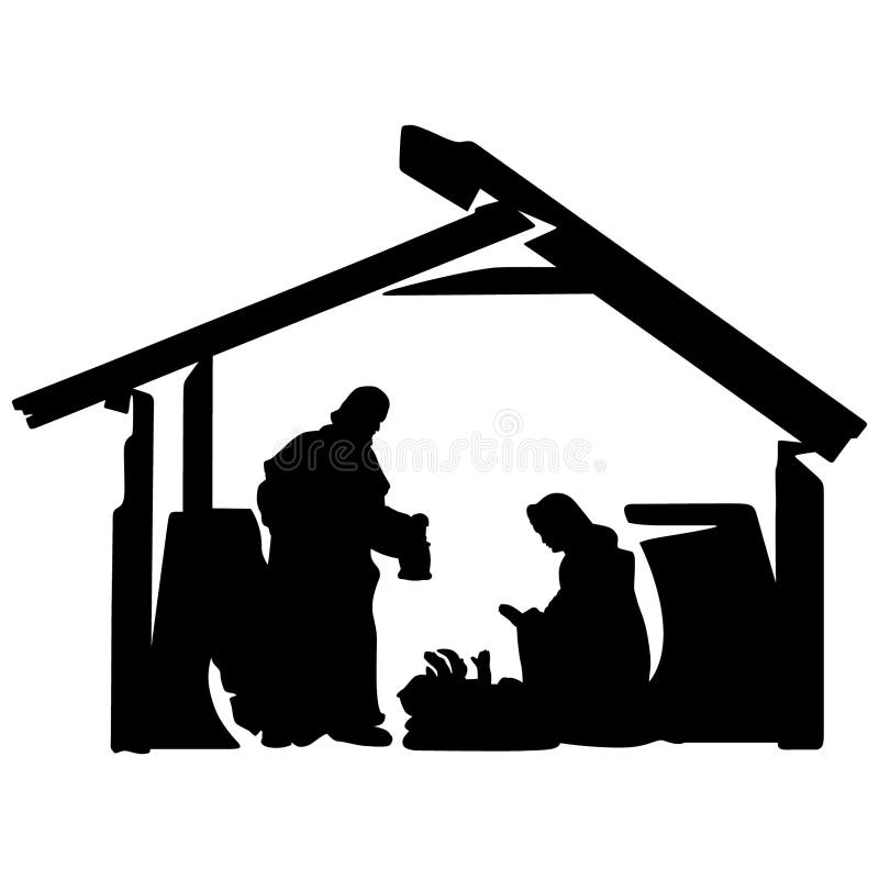 True Story Christmas Nativity Scene EPS Vector File Stock Vector ...