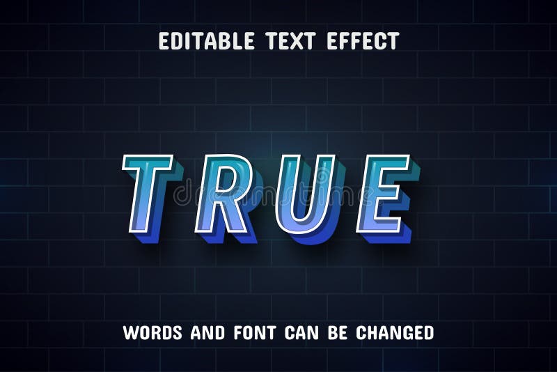 True Text - Editable Text Effect Stock Vector - Illustration of number ...