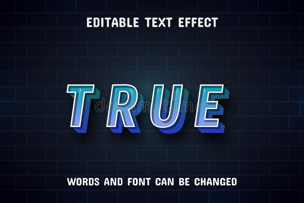 True Text - Editable Text Effect Stock Vector - Illustration of number ...