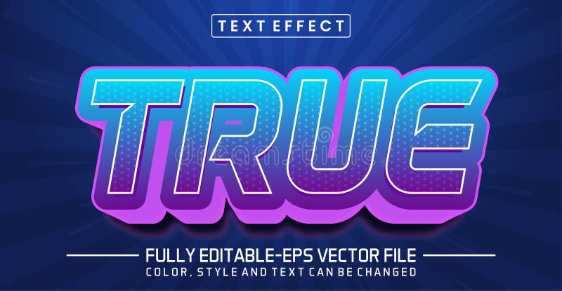 True Text Editable Style Effect Stock Vector - Illustration of style ...