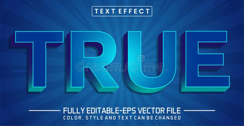 True Text - Editable Text Effect Stock Vector - Illustration of number ...