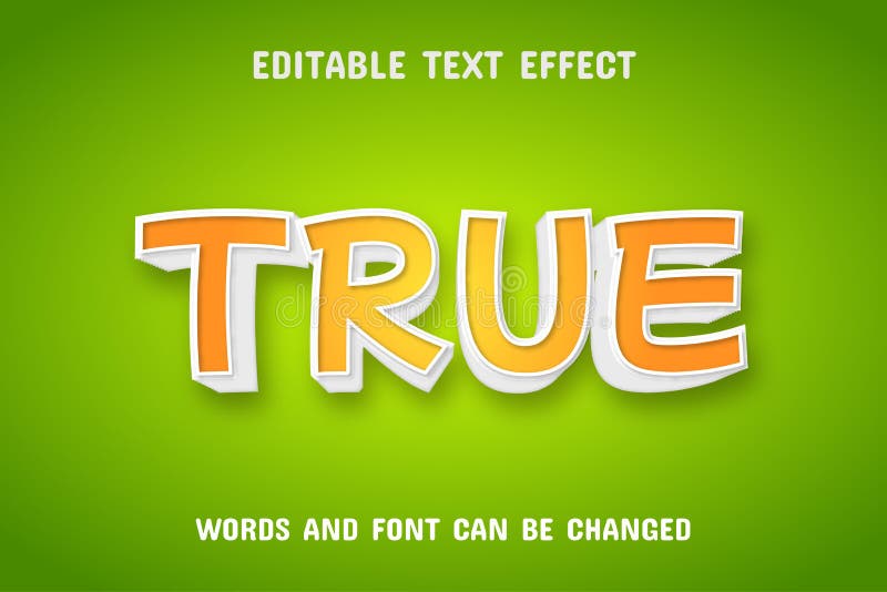True Text - Editable Text Effect Stock Vector - Illustration of number ...