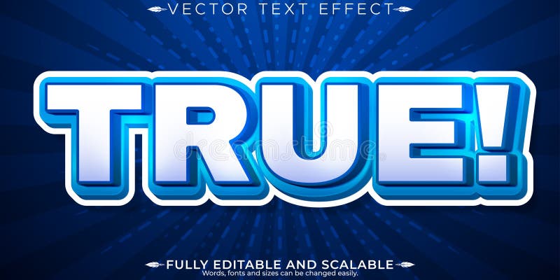 True Text - Editable Text Effect Stock Vector - Illustration of number ...