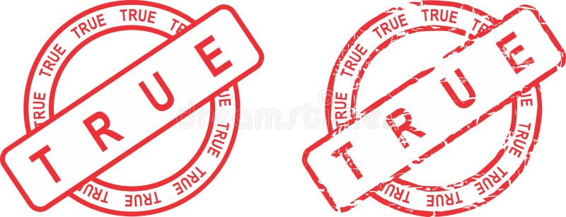 Circle True Text Red Stamp Sticker Set Collection Stock Vector ...