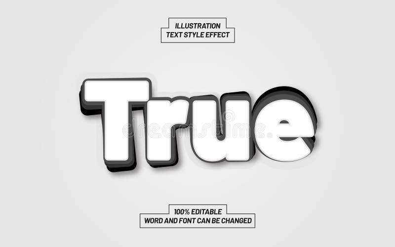 True White Text Style Effect Stock Vector - Illustration of flat ...
