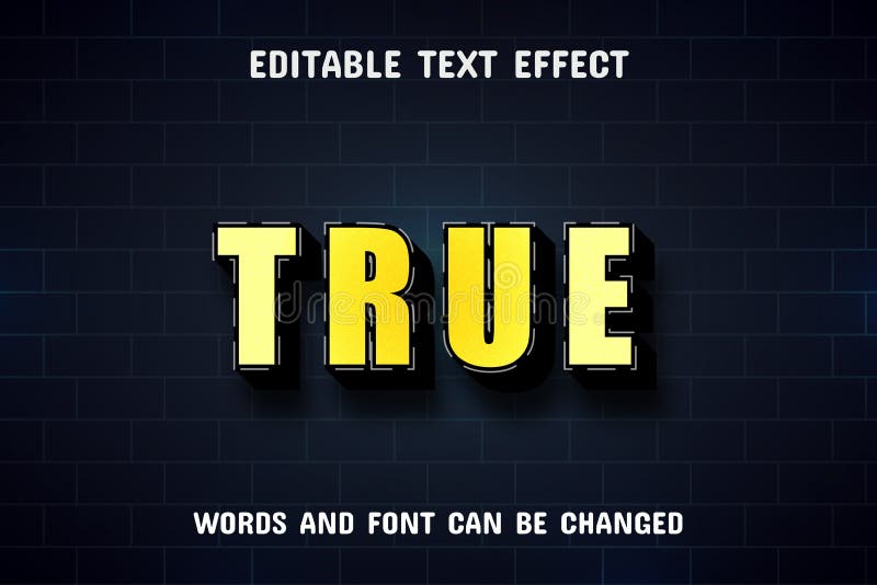 True Text - Editable Text Effect Stock Vector - Illustration of number ...