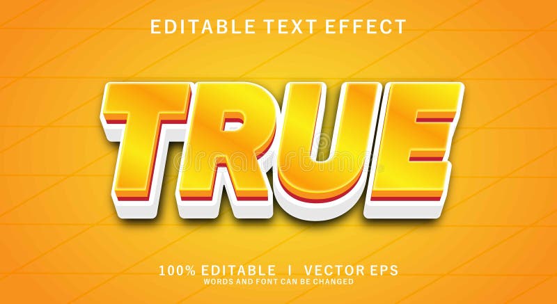 True Vector Text Effect with Modern Style Design Stock Vector - Illustration of template, text ...