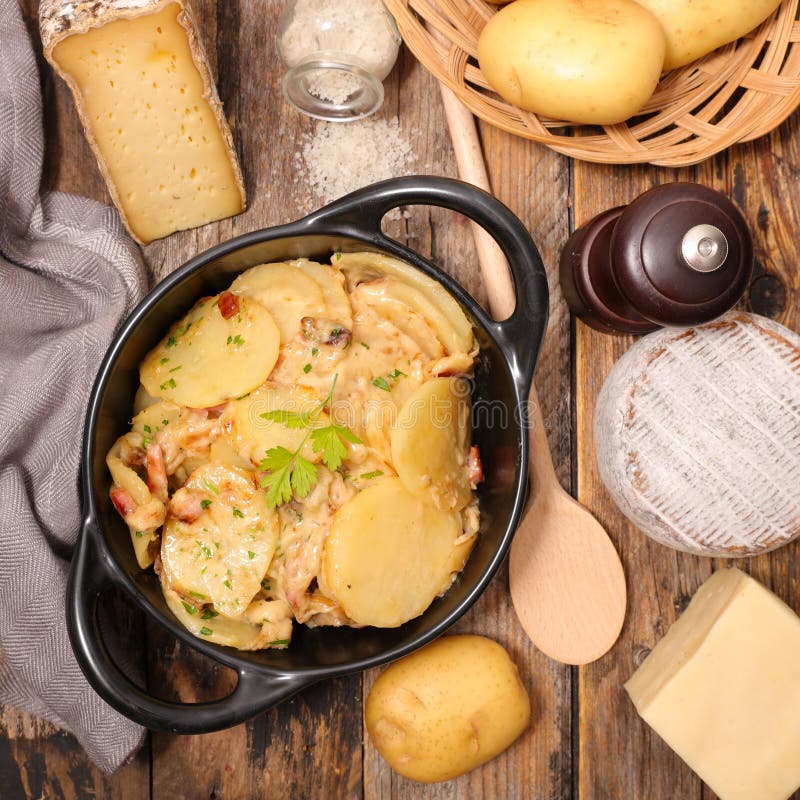 Truffade stock photo. Image of cheese, bacon, rustic - 74756742