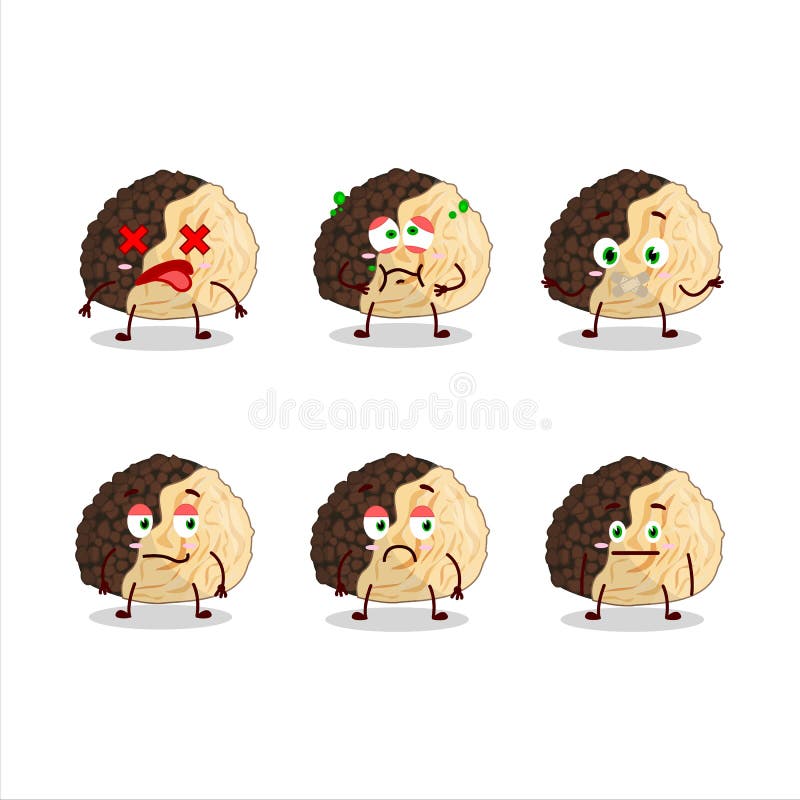 Truffle Cartoon Character are Playing Games with Various Cute Emoticons ...