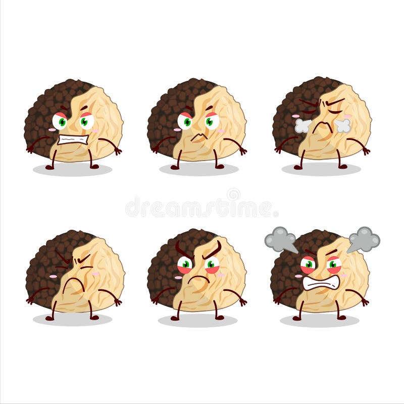 Truffle Cartoon Character with Various Angry Expressions Stock Vector ...