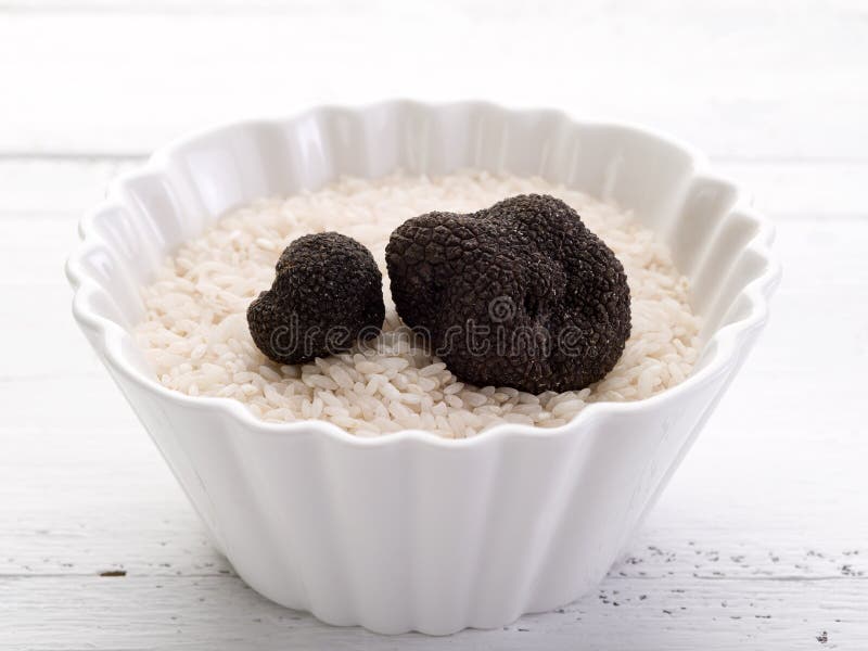 Truffle over raw rice stock photo. Image of healthy, rice - 20338680