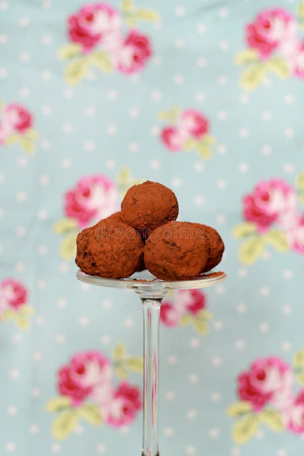 Truffles on Glass Stand stock photo. Image of melting - 48792704