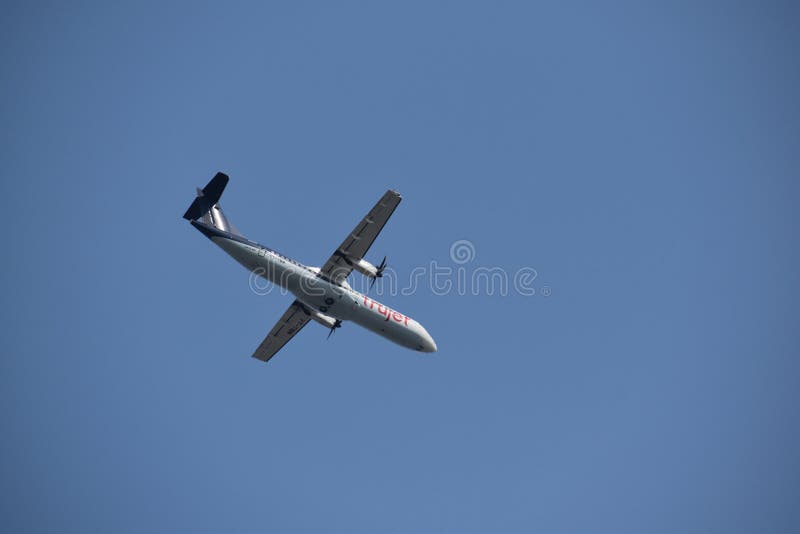 Trujet Approaching at Ahmedabad Editorial Stock Photo - Image of flight ...