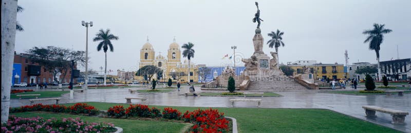 TRUJILLO, PERU - CIRCA 2014: Panoramic View of Main Square of the City ...