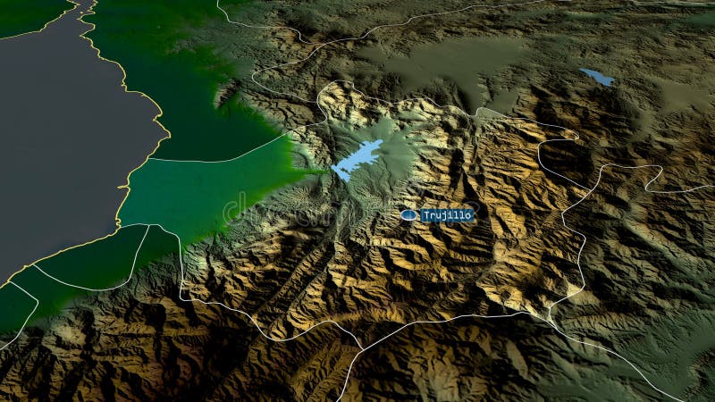 Trujillo, Venezuela - Highlighted with Capital. Physical Stock ...