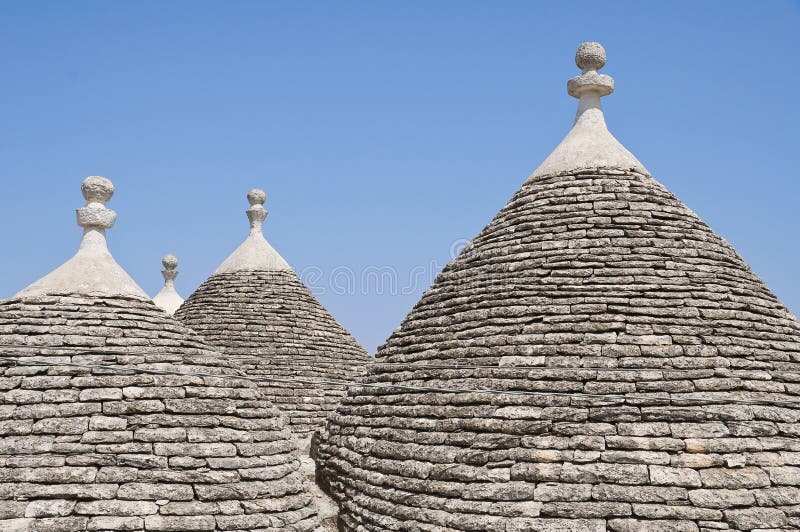 Trulli. Alberobello. Apulia Stock Image - Image of brickwall, pinnacle ...