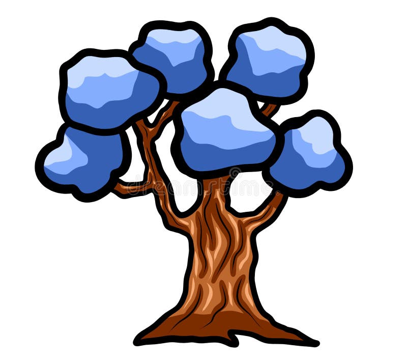 Trully Magical Blue Fantasy Tree Stock Illustration - Illustration of ...