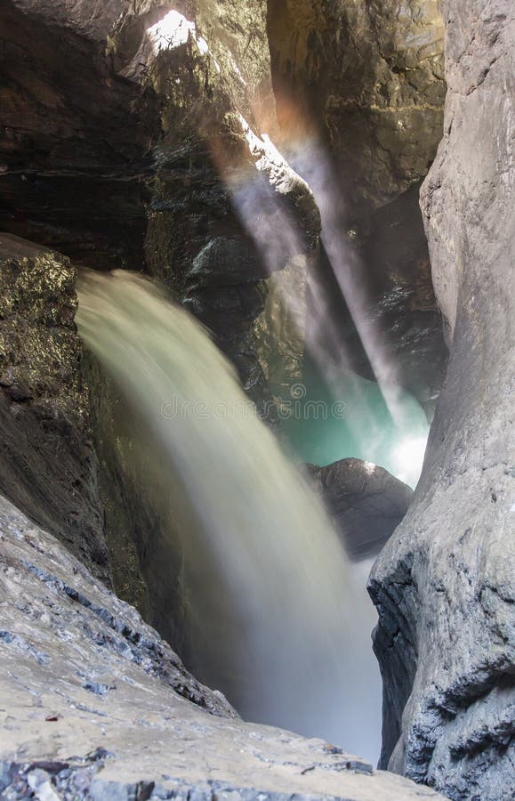 Trummelbach Falls (Trummelbachfalle), Waterfall in the Mountain Stock ...