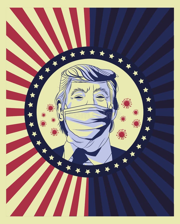 Trump Wearing Face Mask by Covid 19 in Lace Editorial Photo ...