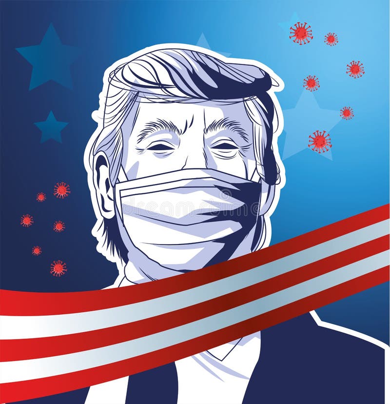 Trump Wearing Face Mask by Covid 19 and Particles Editorial Photo ...