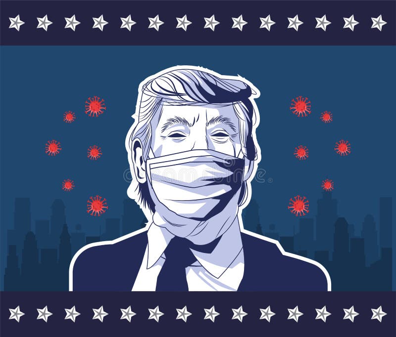 Trump Wearing Face Mask by Covid 19 and Particles Editorial Photo ...