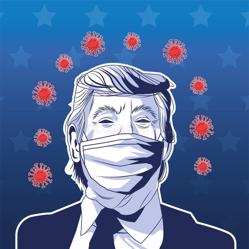 Trump Wearing Face Mask by Covid 19 and Particles Editorial Stock Photo ...