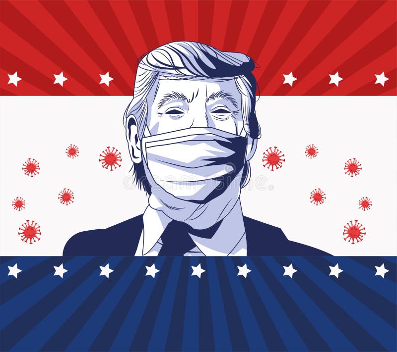 Trump Wearing Face Mask by Covid 19 and Particles Editorial Stock Image ...