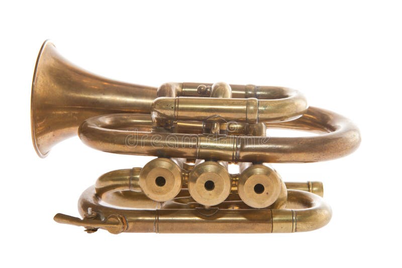 Old Broken Trumpet - Isolated Stock Image - Image of isolated, music ...