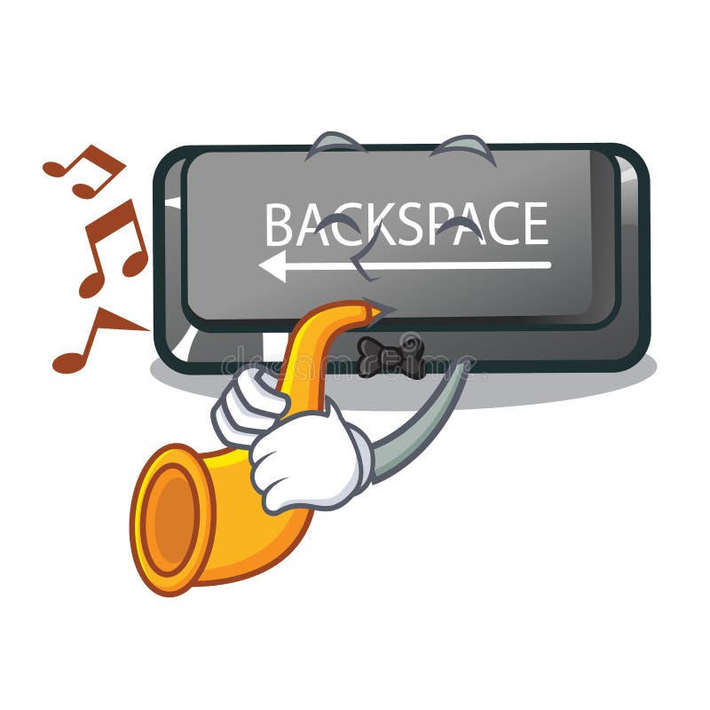 With Trumpet Backspace Button Installed On Cartoon Keyboard Stock ... With Trumpet Backspace Button Installed On Cartoon Keyboard Stock ...