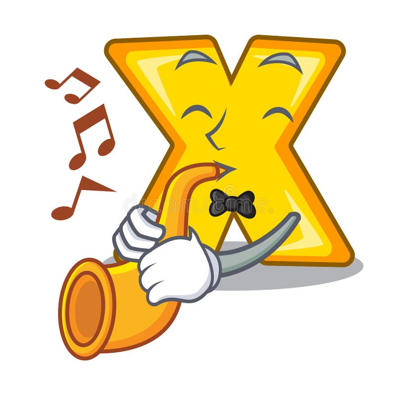 With Trumpet Cartoon Multiply Sign for Calculate Math Stock Vector ...