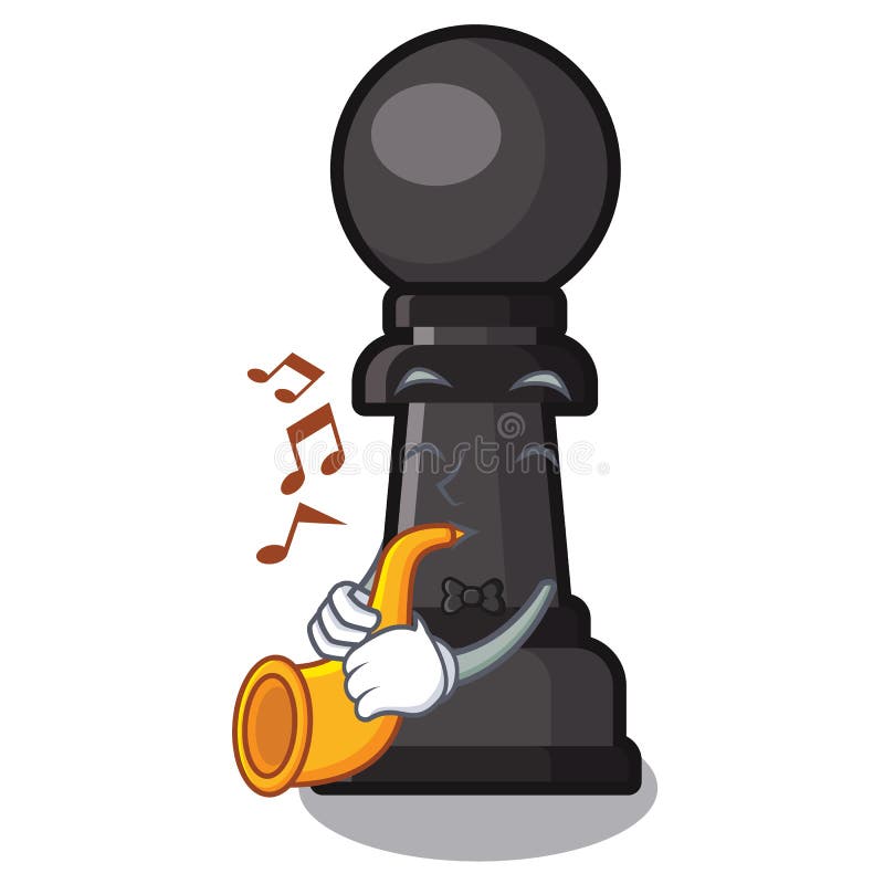 With Trumpet Chess Pawn in the Cartoon Shape Stock Vector ...