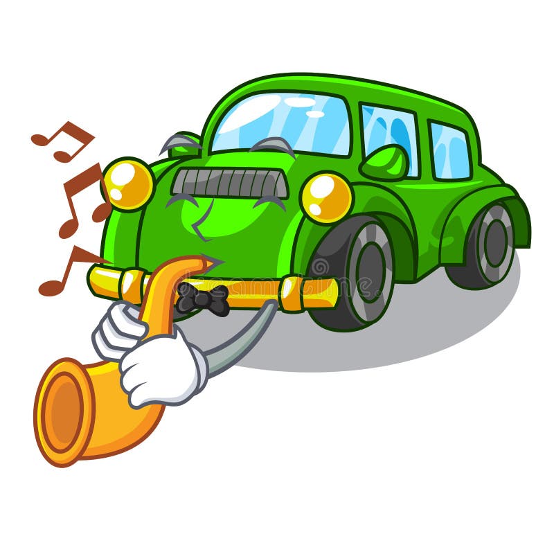 With Trumpet Classic Car in the Shape Mascot Stock Vector ...