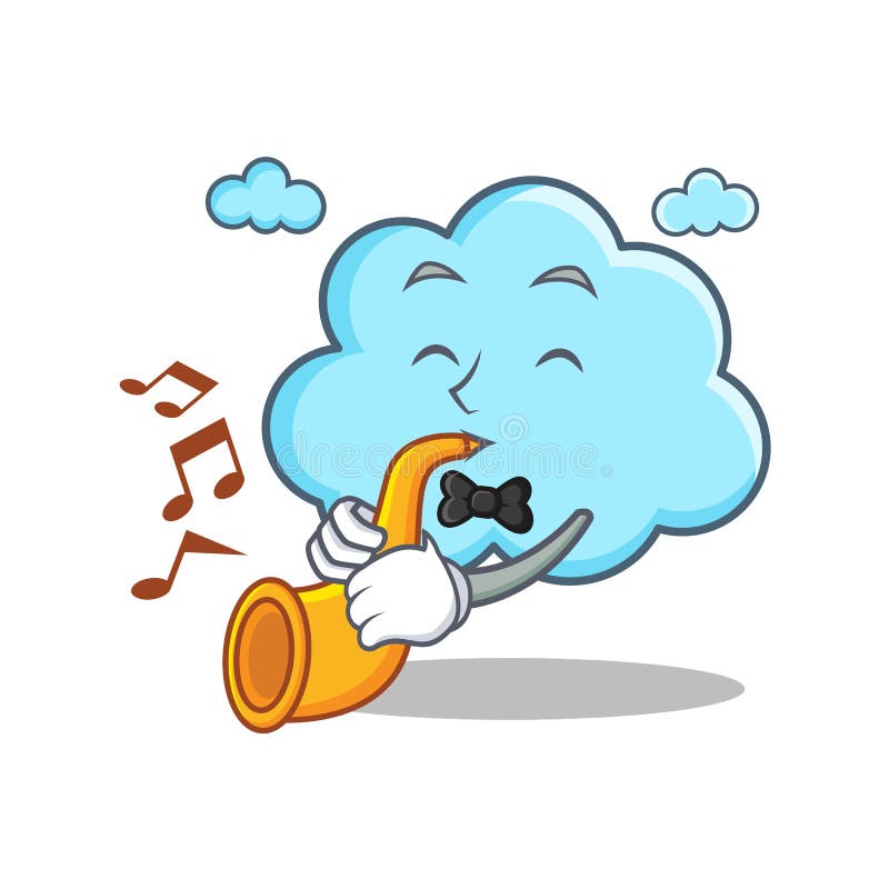 With Trumpet Cute Cloud Character Cartoon Stock Vector - Illustration ... With Trumpet Cute Cloud Character Cartoon Stock Vector - Illustration ...