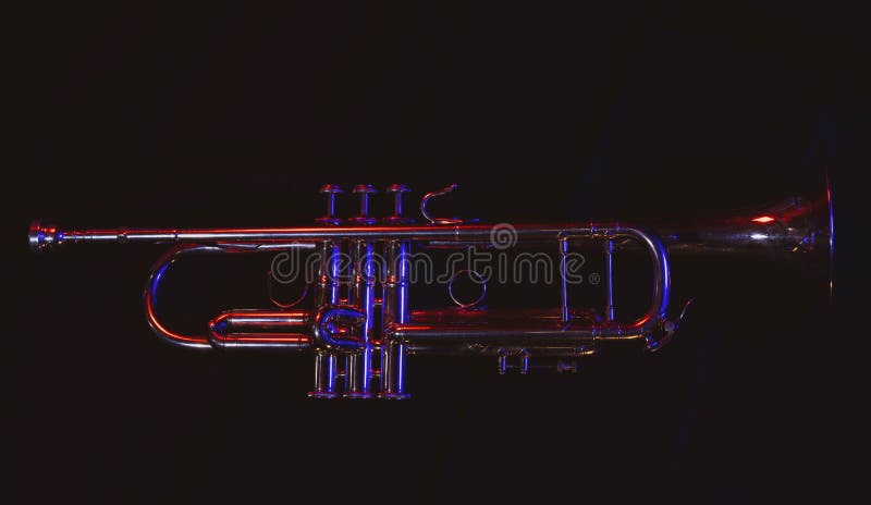 Trumpet in the Dark stock photo. Image of entertainment - 266511974