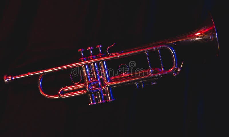 Trumpet in the Dark stock photo. Image of cornet, indoors - 266512026