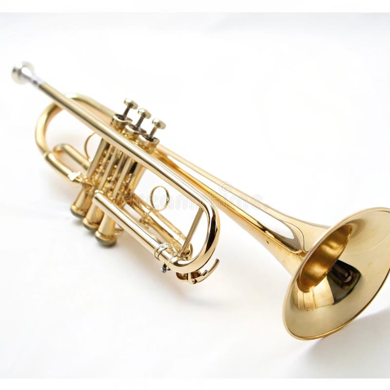 Trumpet Isolated on White Background Stock Illustration - Illustration ...