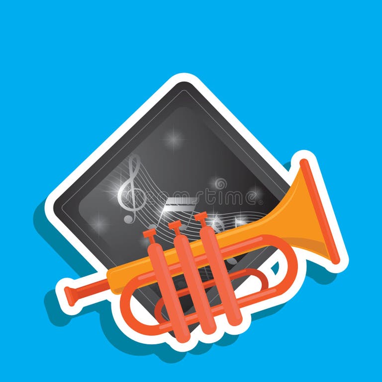 Trumpet Label. Vector Illustration Decorative Design Stock Vector ...