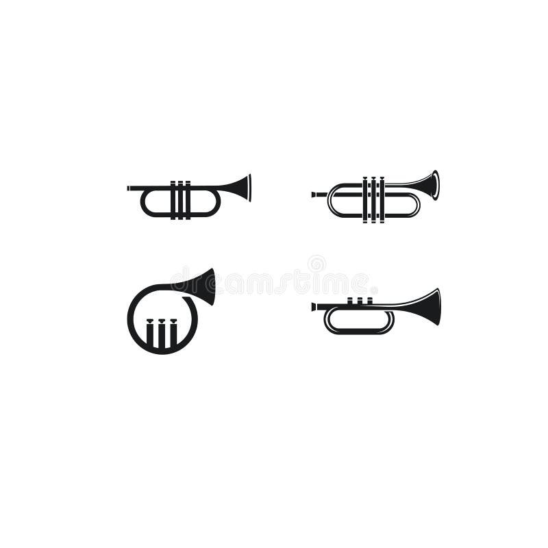 Trumpet Logo Instrumental Vector Icon Stock Vector - Illustration of ...