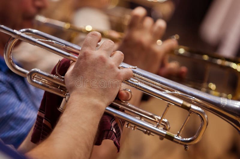 Pipes in the Hands of Musicians Stock Image - Image of performer ...