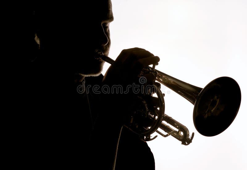 Trumpet player 06 stock image. Image of silhouette, concert - 9297219