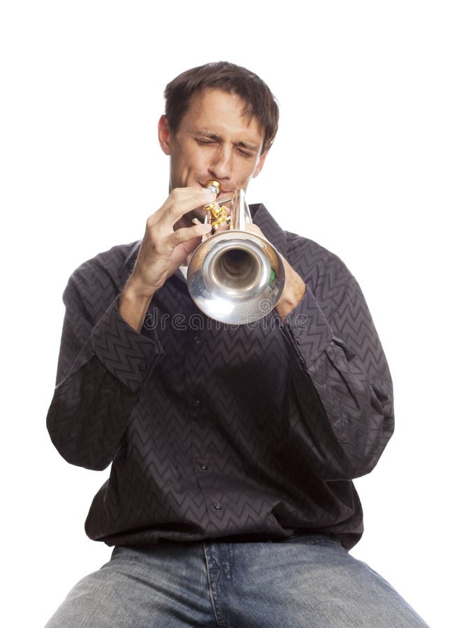 Trumpet player stock image. Image of male, blowing, person - 12042161