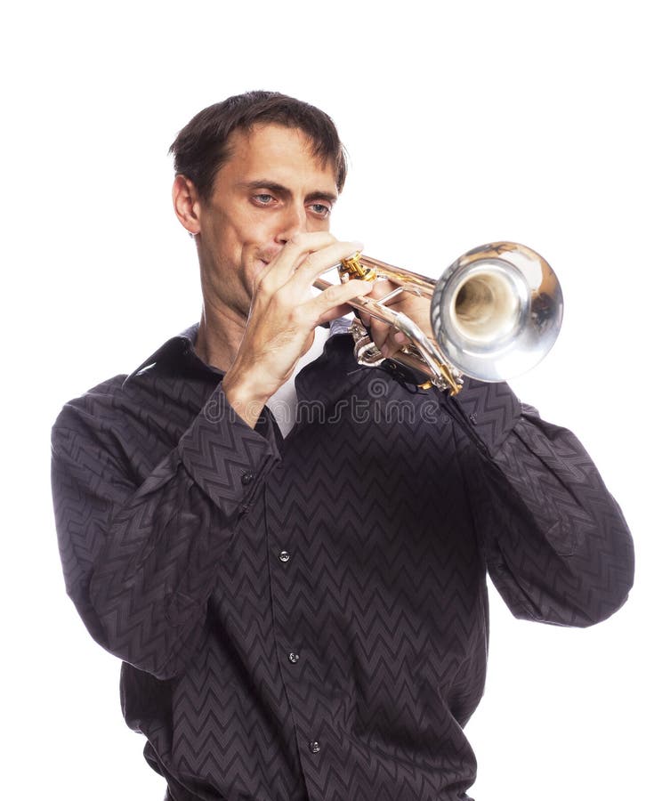 Trumpet player stock photo. Image of wind, instrument - 12042212