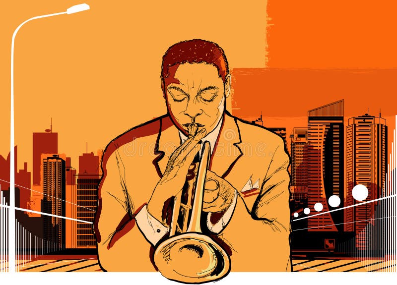 Trumpet player/ai stock vector. Illustration of notes - 2223469