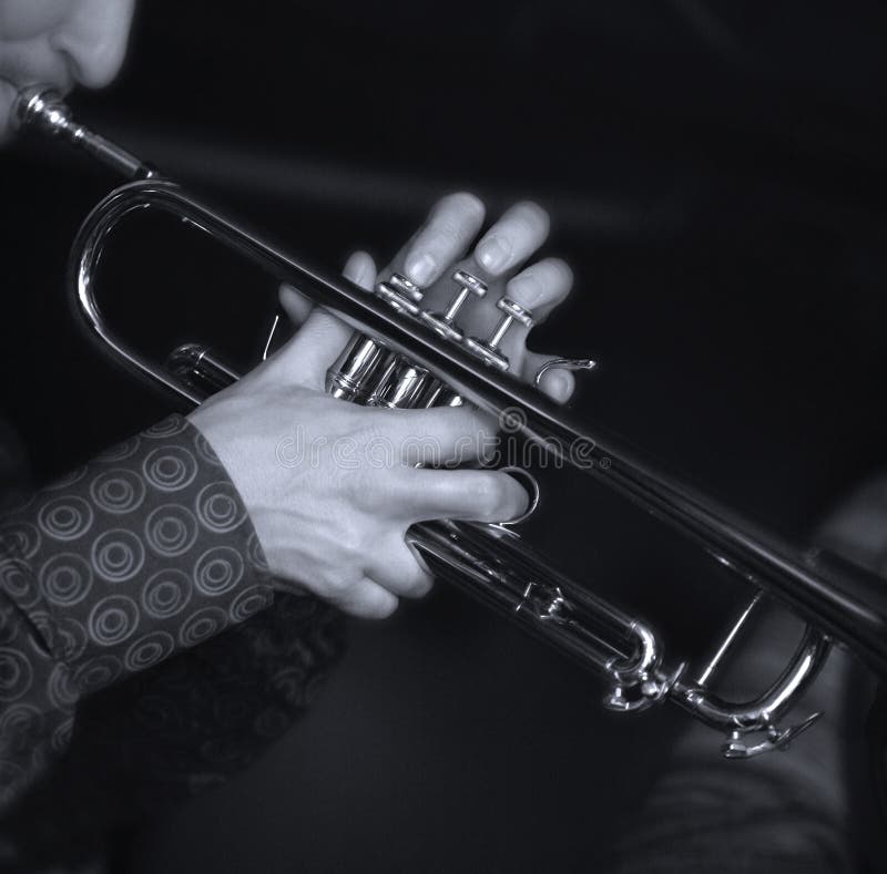 Trumpet player stock image. Image of foreground, interaction - 1538831
