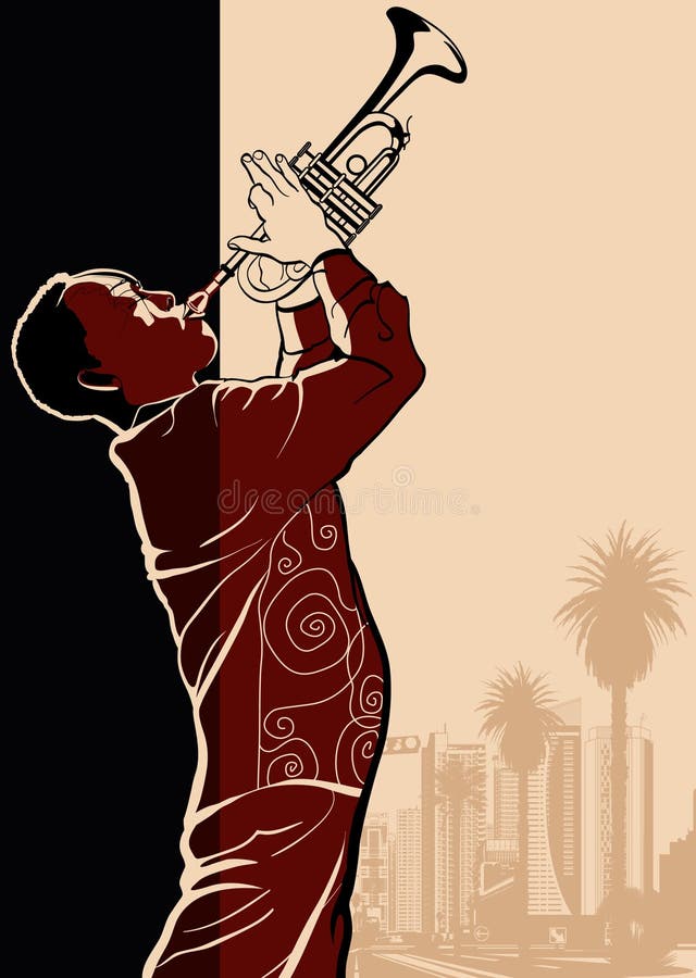 Trumpet player/ai stock vector. Illustration of notes - 2223469